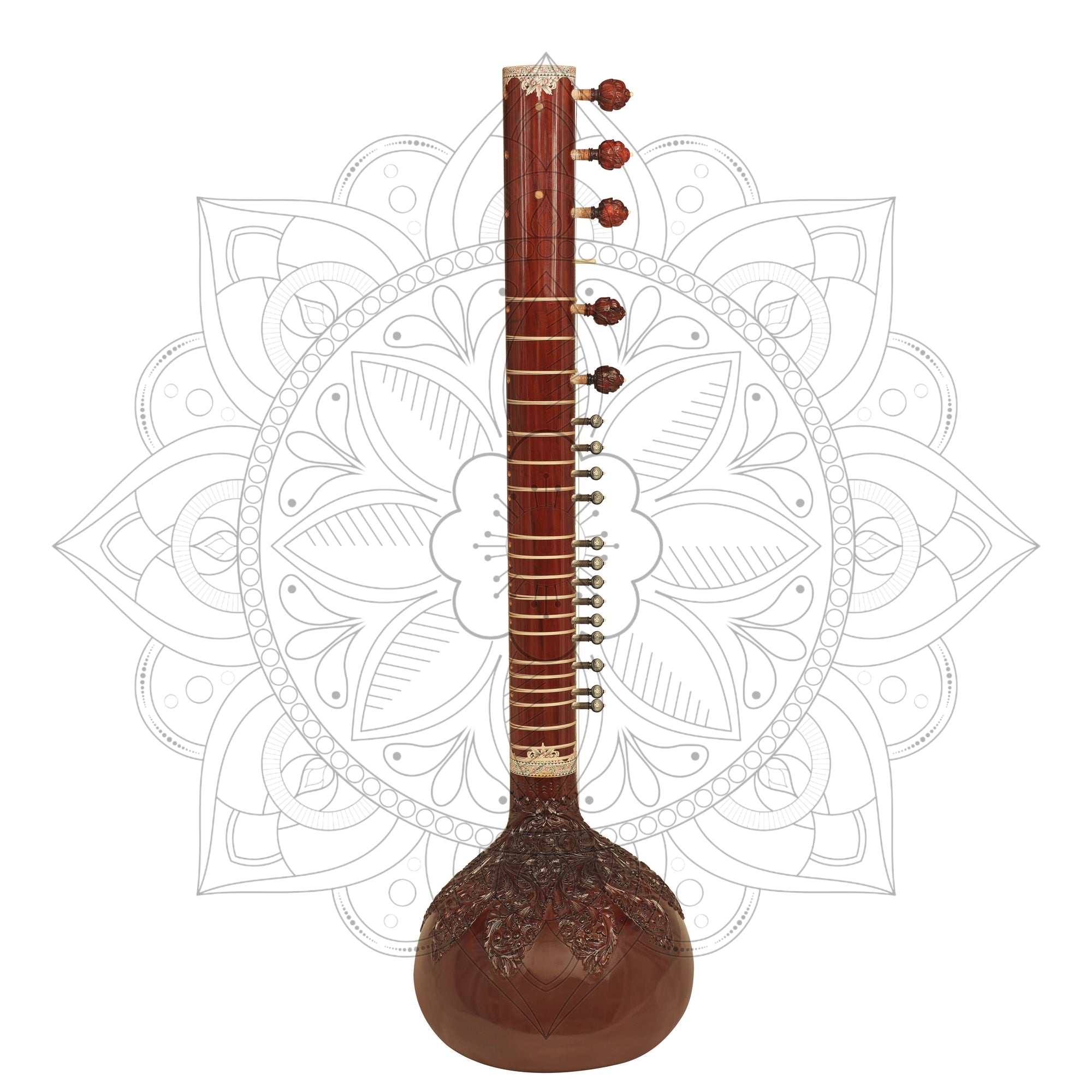 Sitar Instrument Drawing